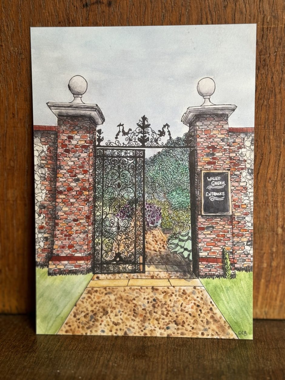 Chawton House Postcard: Walled Garden Gates - Chawton House